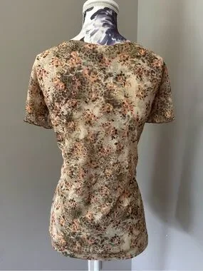 Fashion Bug | Tops | Y2k Fashion Bug Beige Floral Leopard Print ...